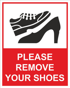 Clear Design Clear Design Please Remove Your Shoes Sign Board 10”x 8 ...