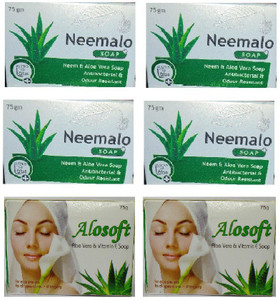 AUSTRO Neemalo Neem & Aloe Vera Soap 4+2 Alosoft Aloe Vera Soap - Price ...