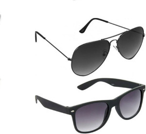 Buy MAXX Wayfarer, Aviator Sunglasses Black For Men & Women Online ...