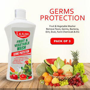 LILIUM Fruit & Vegetables Wash, Germs Protection, 450ml, Pack of 3 ...