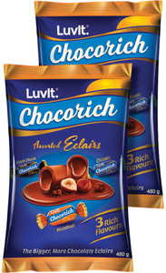 LuvIt Assorted Eclairs Dark Choco, Classic, Hazelnut Toffee Price in ...