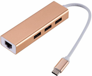 VIBOTON J45 Ethernet LAN Adapter with 3 Port USB Hub-Gold Lan Adapter ...