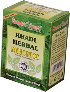 SHAKUMBARI AYURVEDA KHADI HERBAL MEHNDI FOR NATURAL BLACK HAIR( 405 GM ...