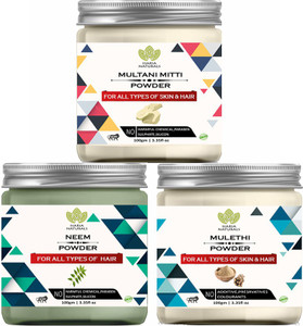 Haria Naturals 100% Pure & Naturals Multani Mitti Powder 100gm & Neem ...