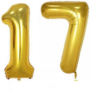 Flipkart.com | MoohH Solid Gold Number Foil Balloon (Number 17,Gold, 17 ...