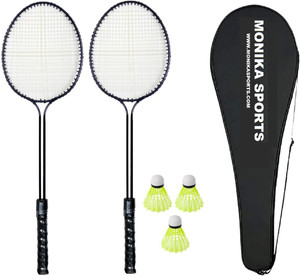 Monika Sports Practice Quality Double Shaft Racket Badminton Kit - Buy ...