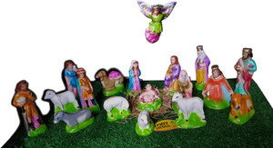 MDT India Christmas Nativity Crib Set for Xmas Decoration 5 Inch Size ...