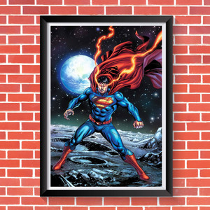 Superman Poster With Frame For Room and Office Fine Art Print - Comics ...