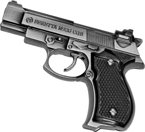 Triangle Ant Silver Mini Pistol Gun Lighter Beretta M92G Gun Shaped Jet ...