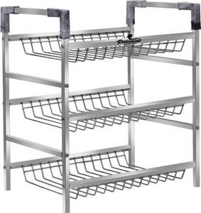 PALOMINO Containers Kitchen Rack Steel Stainless Steel 3-Tier Rack ...