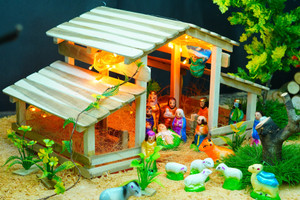 cribfactory CHRISTMAS CRIB SET WOODEN CRIB SET PULKKODU BIG SIZE 49 CMX ...