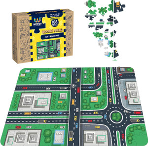 Webby City Road Map Wooden Jigsaw Puzzle, 108 Pieces - City Road Map ...