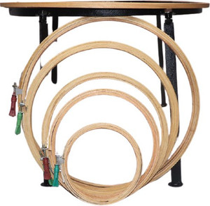 Dealx aari work stand 16inch with 5,6,8,10,12,16,inch wooden hoop combo ...