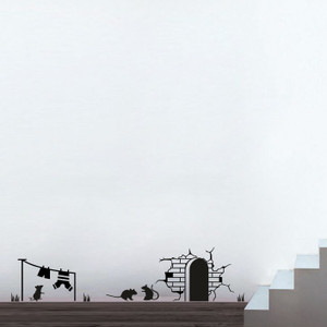 Sticker Hub 76 cm Rat Home Wall Sticker Self Adhesive Sticker Price in ...