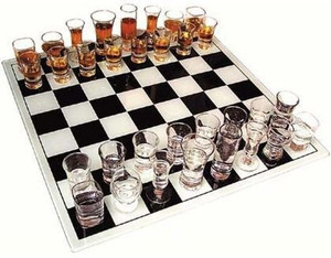 Trueshop Drinking Chess Set Glass Board Shot Glass Drinking Game Set ...