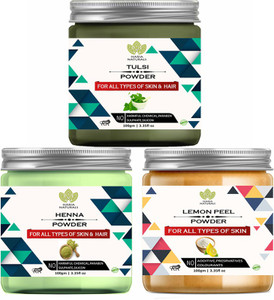 Haria Naturals 100% Pure & Naturals Tulsi Powder 100gm & Henna Powder ...