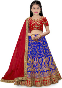 Kedar Fab Girls Lehenga Choli Ethnic Wear Embroidered Lehenga, Choli ...