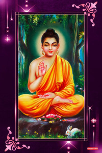 god & god's 46 cm Gautam Buddha Sparkle Lamination Sticker Self ...