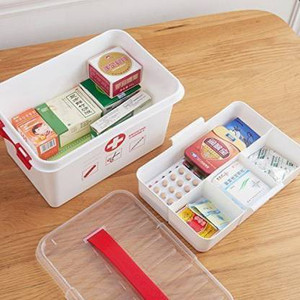 Kentoza Plastic First Aid Box Lockable Medicine Storage Box Emergency ...