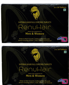 Renuhair Natural Hair Fall Control Tablets (Pack Of 2) - Price in India ...