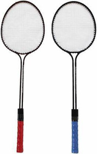 Ostrich Double Shaft badminton Racket Pack of 2 Piece Blue, Red Strung ...