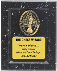 HI PLUS The Chess Wizard Black & Gold Memento With Marble Finish Trophy ...