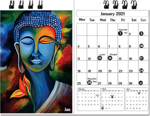 AccuPrints buddha desk calendar 2021 Table Calendar Price in India ...