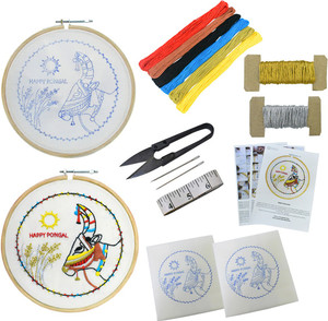 Embroiderymaterial Hand Embroidery Kit Pongal Celebration Design Craft ...