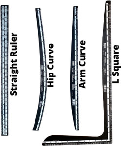 KHYATI Fashion Designing Scale- Hard Plastic Scale- Set of 4, L-Square ...