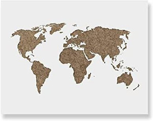 Stencil Revolution World Map Stencil Template for Walls and Crafts ...
