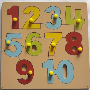 TechBlaze 1-10 Counting Numbers Wooden Tray Puzzle for Kids Colorful ...