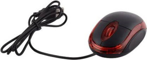 kepler Mini USB Wired Optical Mouse, Black, 800 DPI, with Red LED Light ...
