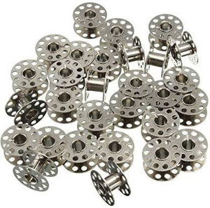 Mass Pro 25pcs Metal Sewing Silver Bobbins Household Sewing Machine ...