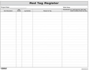 5S Red Tag Register Form: Buy 5S Red Tag Register Form by Enna at Low ...