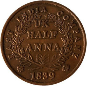 GOLDEN ARTS Half Anna 1839 East India Company Lord Hanuman Rare Coin ...