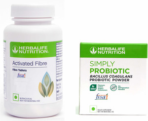 HERBALIFE Activated Fiber Tablet With Simply Probiotic Combo Pack Combo ...