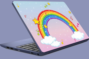 Yellow Alley Designer Rainbow Laptop Sticker|Laptop Skin Decal Printed ...