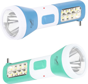 24 ENERGY Laser LED torch Pack of 2 With Mini Emergency Light ...