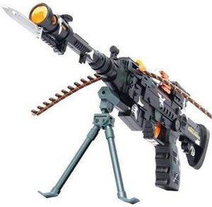 KC COLLECTION Musical Army Style Toy Gun for Kids with Music and Laser ...