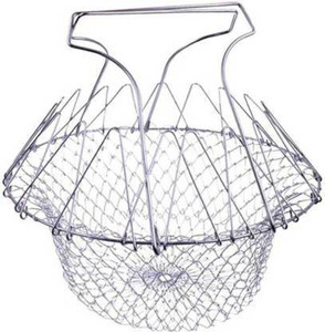 Silent Enterprise Chef Basket Stainless Steel Foldable Cooking Basket ...