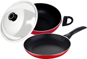 WELLBERG Essential Press Aluminium Cookware set With Stainless Steel ...