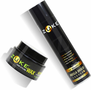 zuke Power Hair Spray All Day Long Strong Hold-250ml + Hair Styling Wax ...