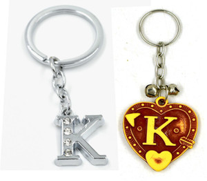 AFH Alphabet Letter K Key Ring Key Chain Combo (Metal, Plastic) Key ...