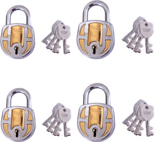 Grep 62MM 8 Lever Double Locking Technology Push Lock Pack of 4 Padlock ...