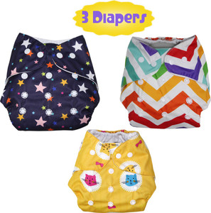 WAHHSON All in One Washable Reusable Adjustable Cloth Diapers with 5 ...