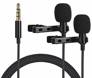 TECHGEAR Dual Head Lapel Double Lavalier Microphone, Condenser Lapel ...