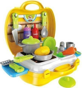 Tricolor Kitchen Set for Kids with Suitcase - Kitchen Set for Kids with ...