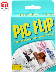 mattel GAMES Pic Flip Card Game Party & Fun Board Game - Pic Flip Card ...