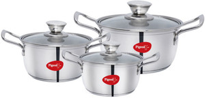 Pigeon Conical Casserole 3 Piece Set Induction Bottom Cookware Set ...
