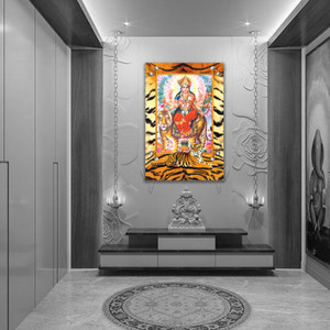 god & god's 41 cm Sherawali Mata Rani Sparkle Lamination Sticker Self ...